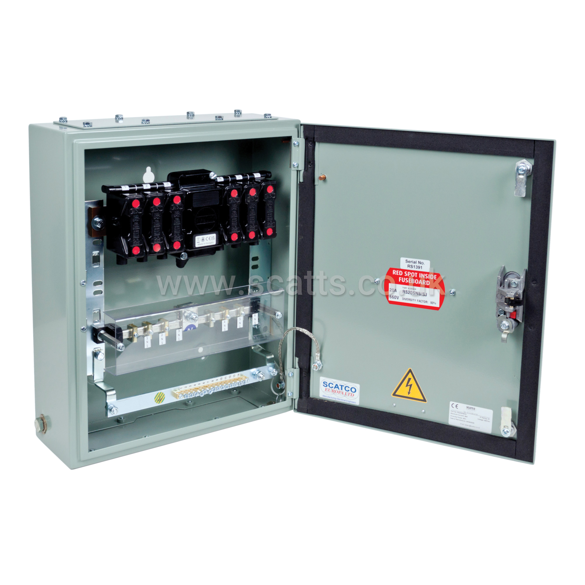 RS20SN6/SJ | RED SPOT INSIDE | STANDARD 20A REDSPOT 6WAY SPN D.B.