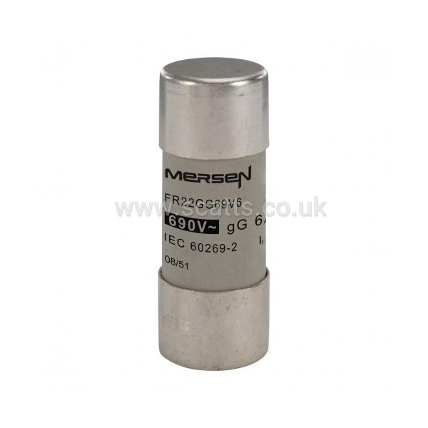 FR22GG69V6 | FERRAZ MERSEN | P222216 | 6A 22X58MM GL HRC FUSE 690V