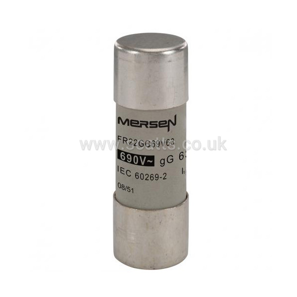 FR22GG69V63 | FERRAZ MERSEN | Y215646 | 63A 22X58MM GL HRC FUSE 690V