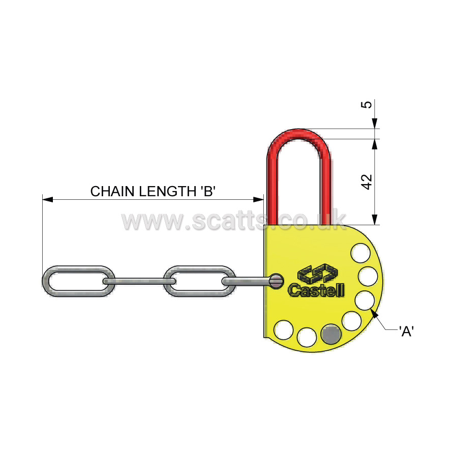 216330 | CASTELL ISOLOK | 24IN CHAIN + 42MM MULTI-CLASP