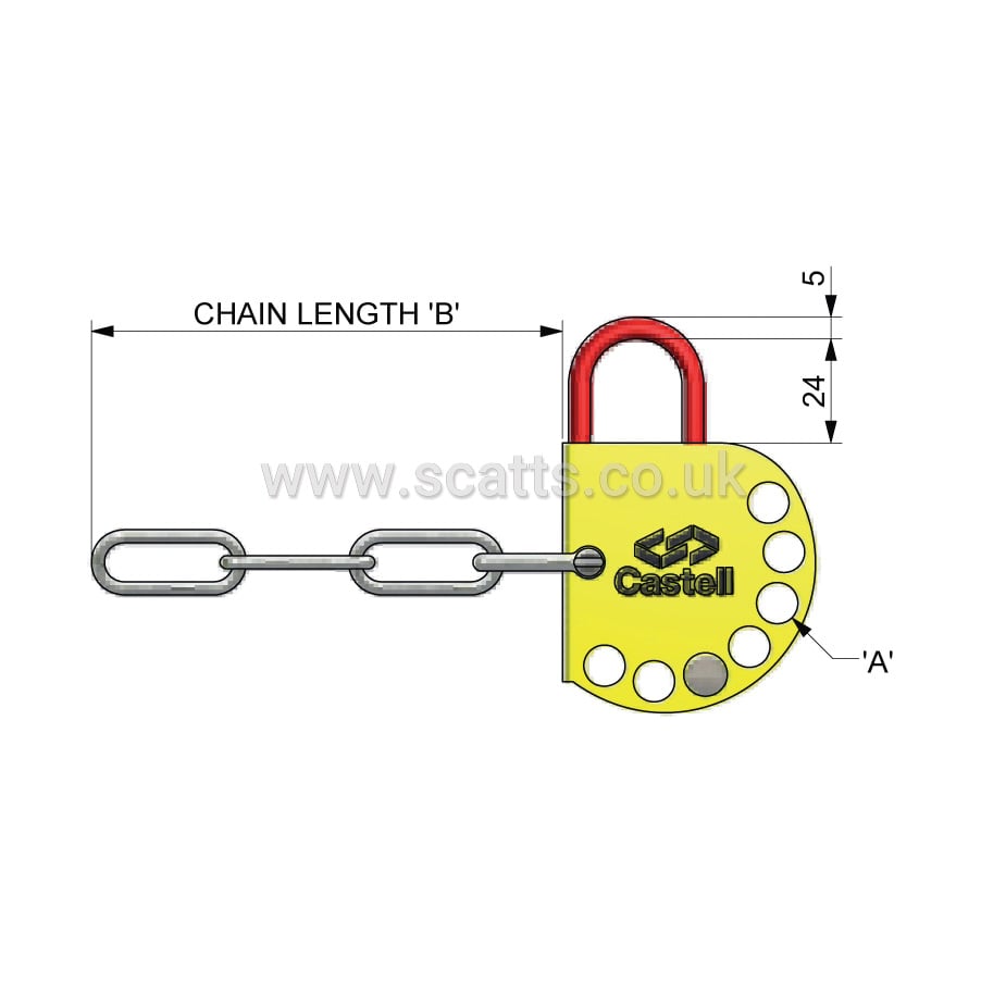 236230 | CASTELL ISOLOK | 24IN CHAIN + 24MM MULTI-CLASP