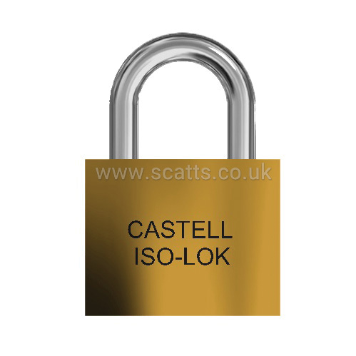 B3B-50KD | CASTELL ISOLOK | 30MMW BRASS KTD PADLOCK (50HASP