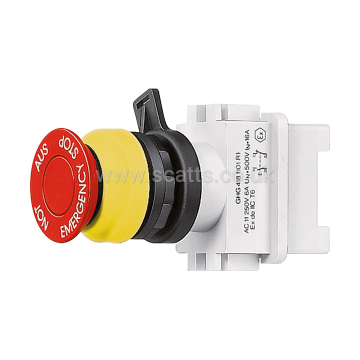 GHG4188155R1200 | CEAG CROUSE HINDS | SERIES GHG418, EXDE PANEL MUSHROOM HEAD PUSH BUTTON ...