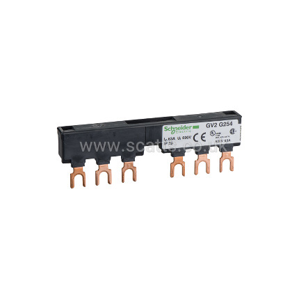 GV2G254 | SCHNEIDER TELEMECANIQUE | SET OF 63A 3-POLE BUSBARS WITH 2 ...