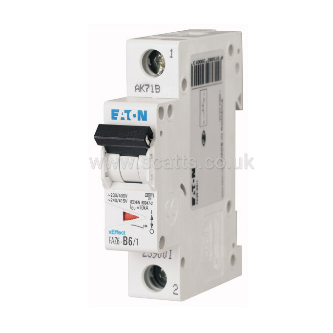 FAZ6-C20/1 | EATON MOELLER ELECTRIC | 239038 | 6/10KA SP MCB 20AMP TYPE C