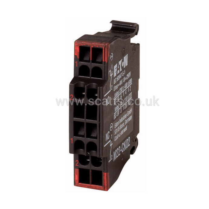 M22-CK02 | EATON MOELLER ELECTRIC | 107899 | CAGE CLAMP CONTACT BLOCK 2NC