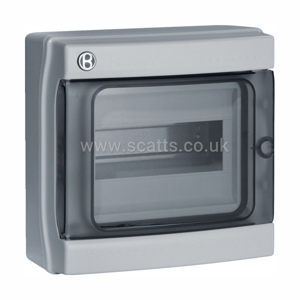 06522 | BOCCHIOTTI | IP65/08GRI | 8 MODULE IP65 MCB ENCLOSURE
