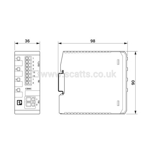 2906032 | PHOENIX CONTACT | CBMC E4 24DC/1-10A NO | 4 CHANNEL 1-10A ...