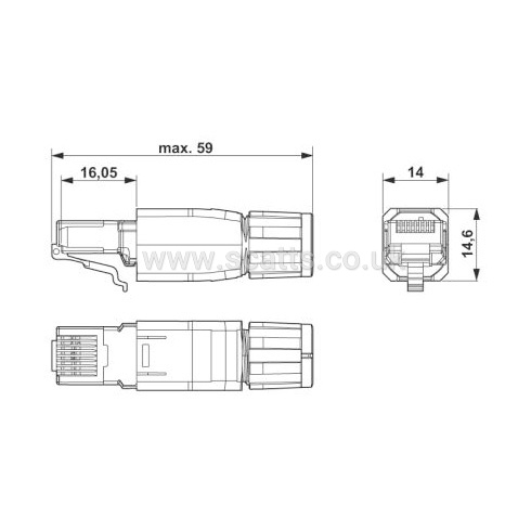 1658435 | PHOENIX CONTACT | VS-PN-RJ45-5-Q/IP20 | RJ45 IDC CONNECTOR ...