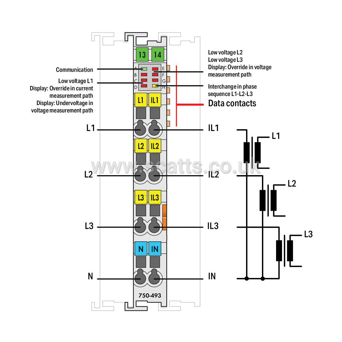 750-493/000-001 | WAGO | 3PH POWER MEASUREMENT MODULE