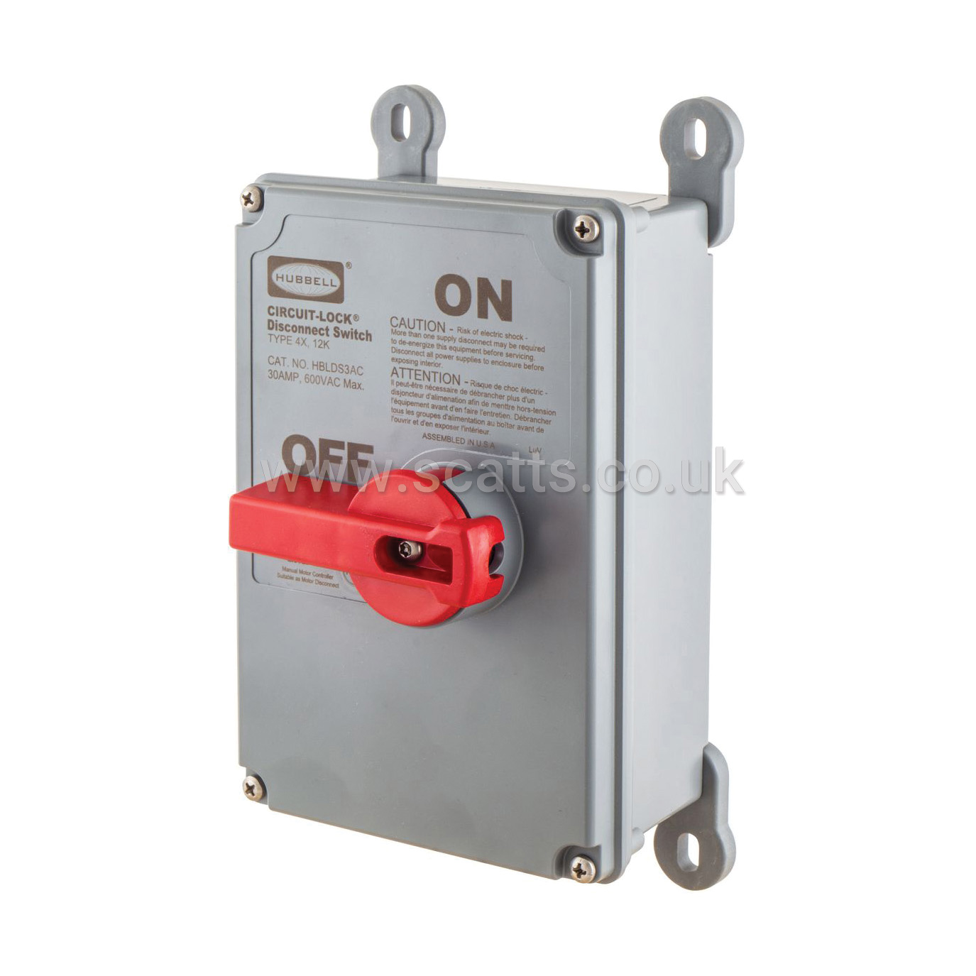 HBLDS10AC | HUBBELL | DISCONNECTOR 100A UNFUSED 3+AUX