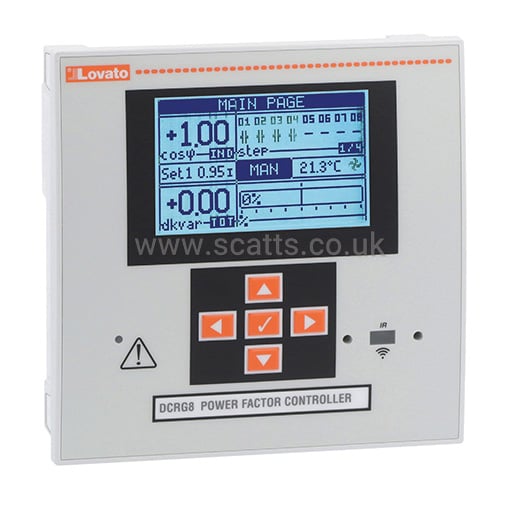 DCRG8 | LOVATO ELECTRIC LTD | EXPANDABLE 8-24 RELAY STEP POWER FACTOR CONTROLLER